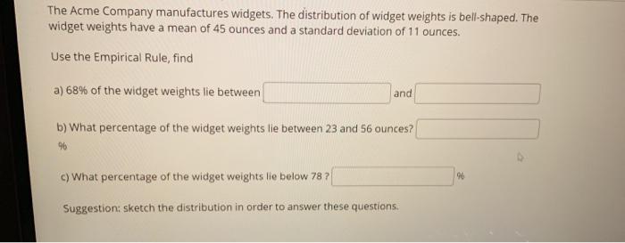 Solved The Acme Company manufactures widgets. The | Chegg.com