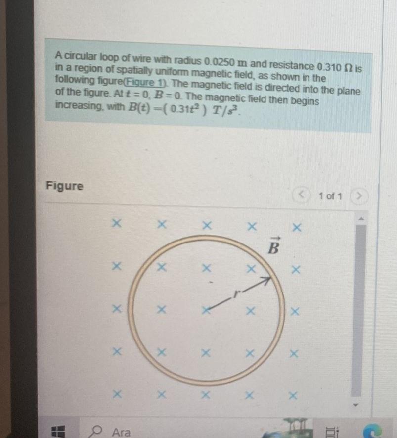 Solved A circular loop of wire with radius 0.0250 m and | Chegg.com
