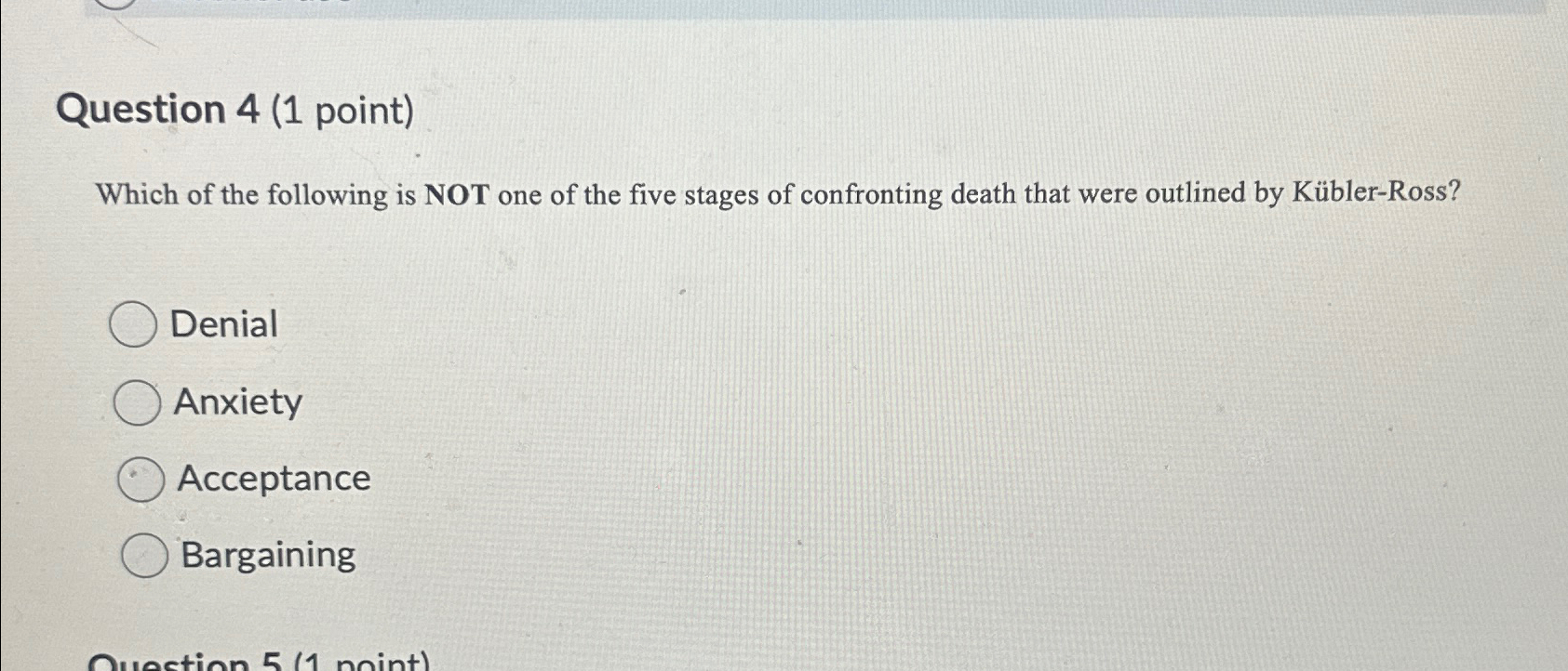 Solved Question 4 (1 ﻿point)Which of the following is NOT | Chegg.com
