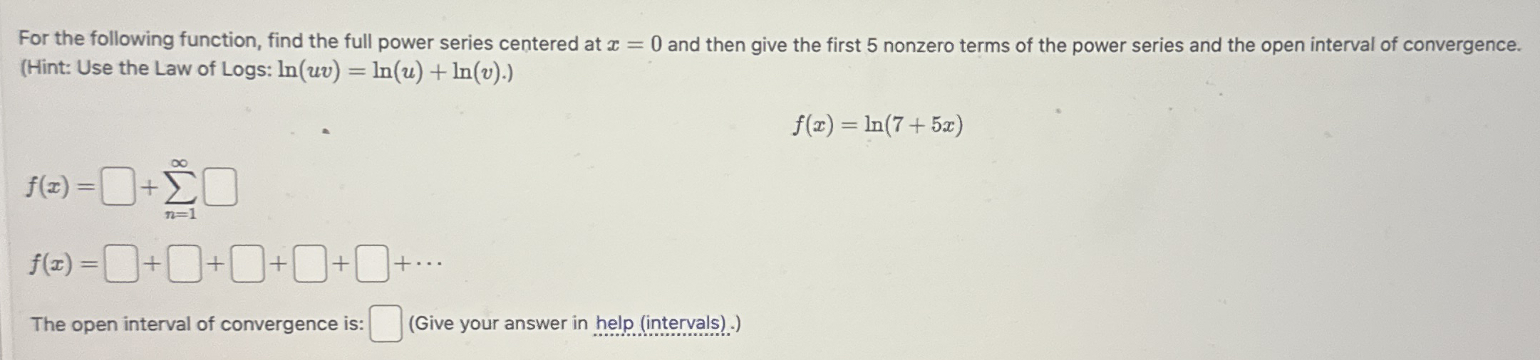 Solved For the following function, find the full power | Chegg.com