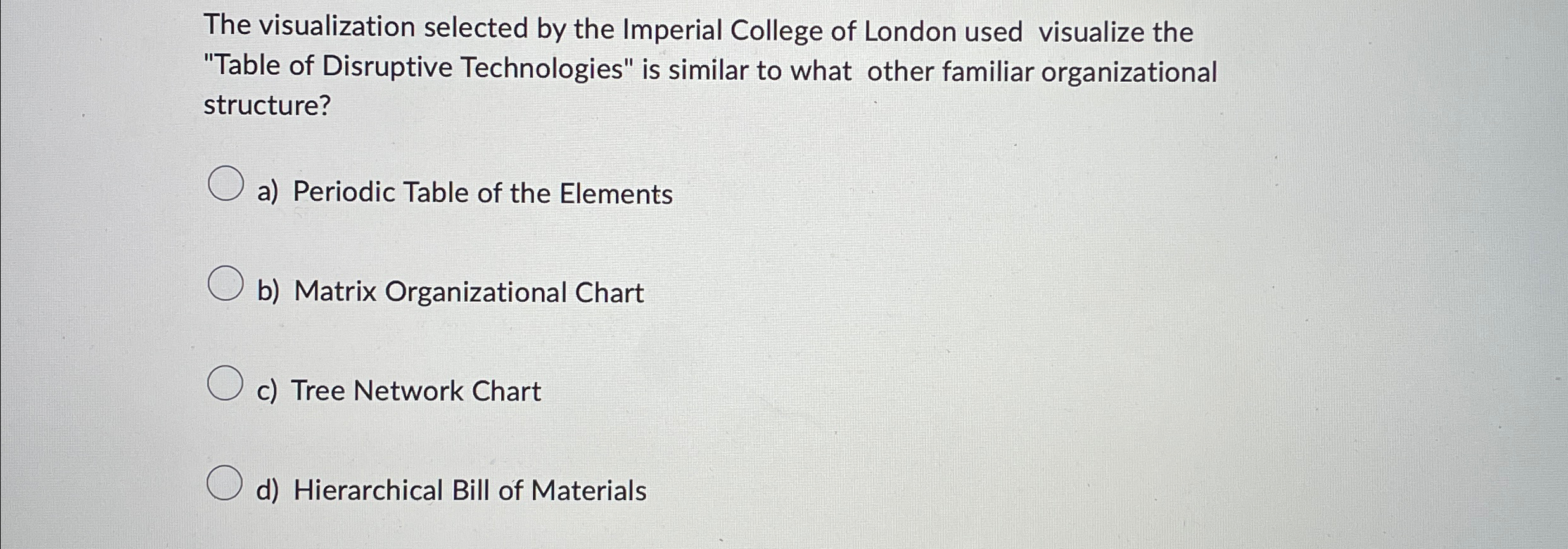 Solved The visualization selected by the Imperial College of | Chegg.com