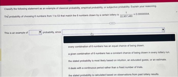 Solved Classify the following statement as an example of | Chegg.com