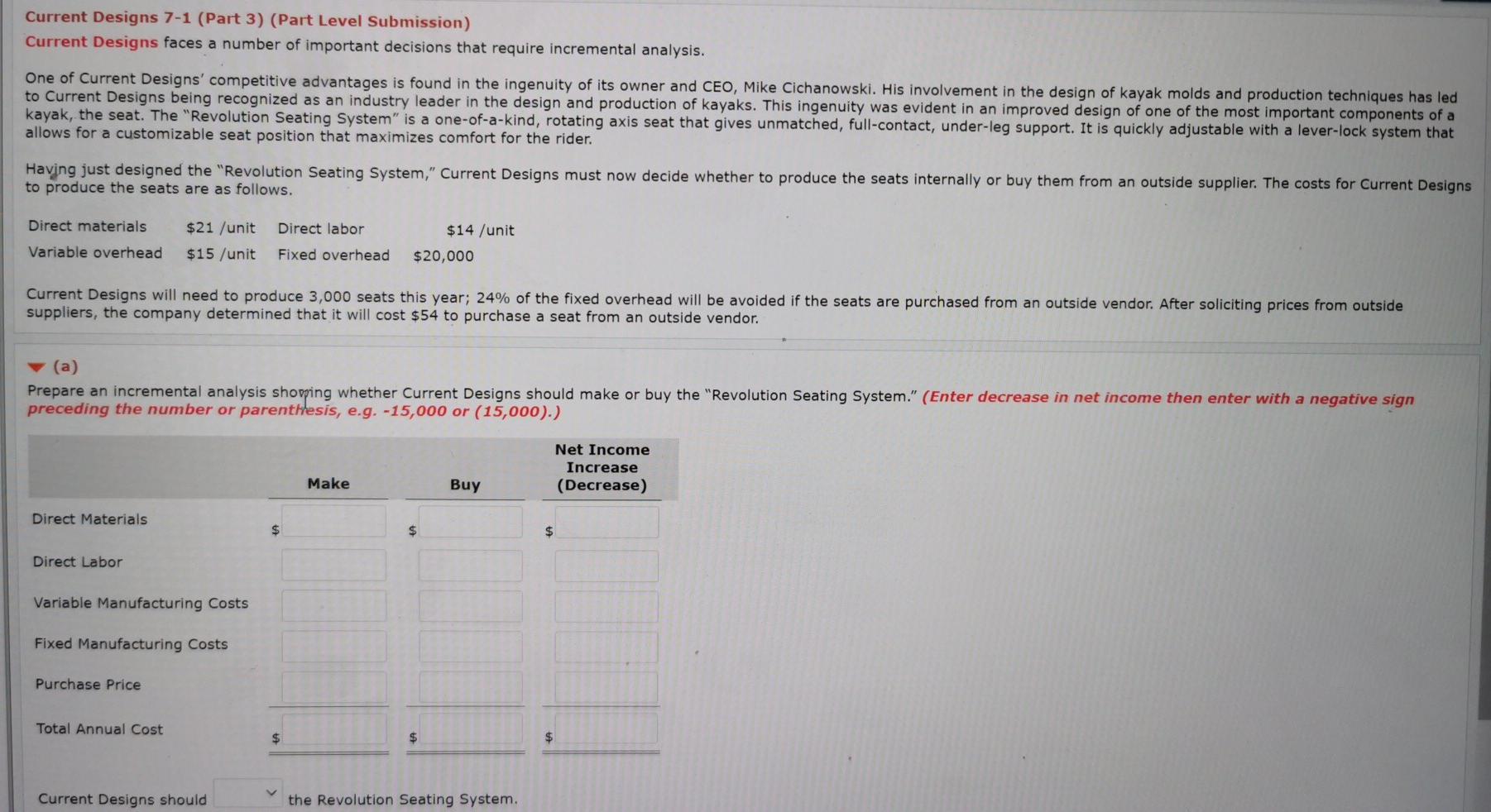 Solved Current Designs 7-1 (Part 3) (Part Level Submission) | Chegg.com