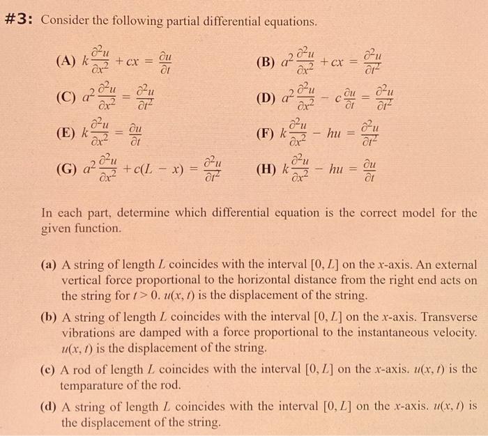 3: Consider the following partial differential | Chegg.com
