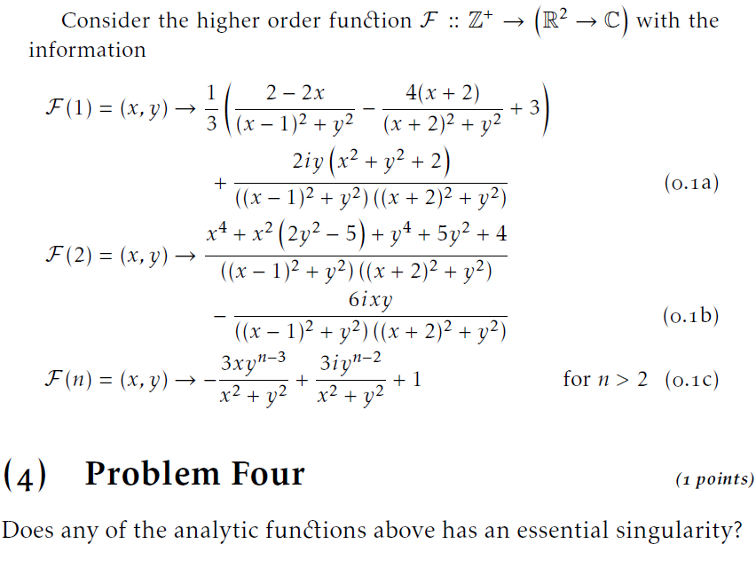 Solved (4) ﻿Problem FourDoes any of the analytic functions | Chegg.com