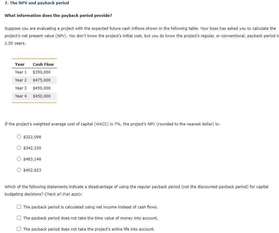 Solved Suppose you are evaluating a project with the | Chegg.com