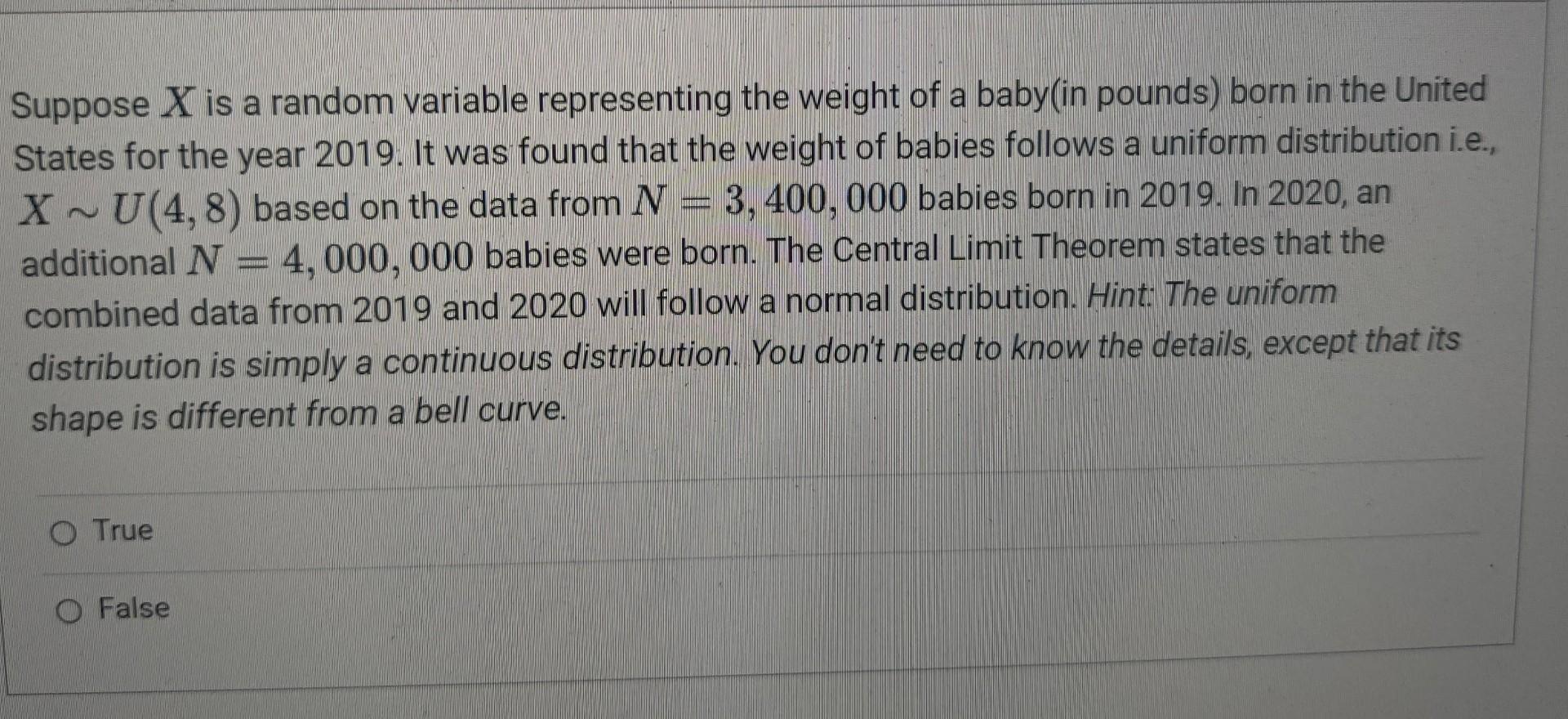 Solved Suppose X is a random variable representing the | Chegg.com