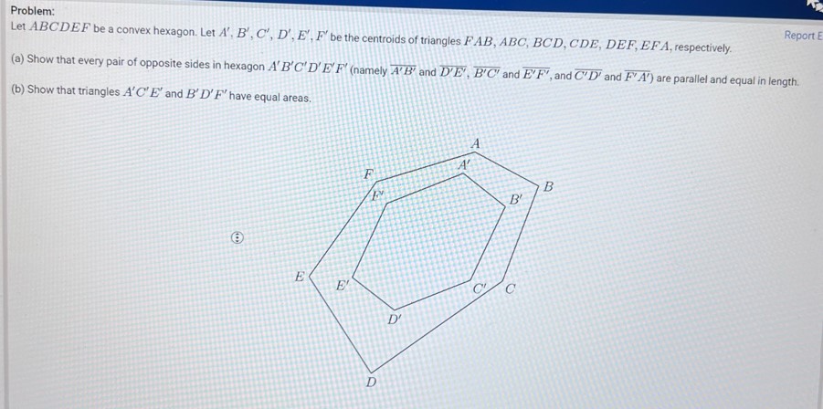 Solved Problem:Let ABCDEF be a convex hexagon. Let | Chegg.com