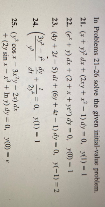 Solved In Problems 21–26 solve the given initial-value | Chegg.com