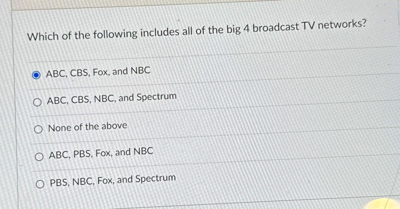 Solved Which of the following includes all of the big 4 | Chegg.com