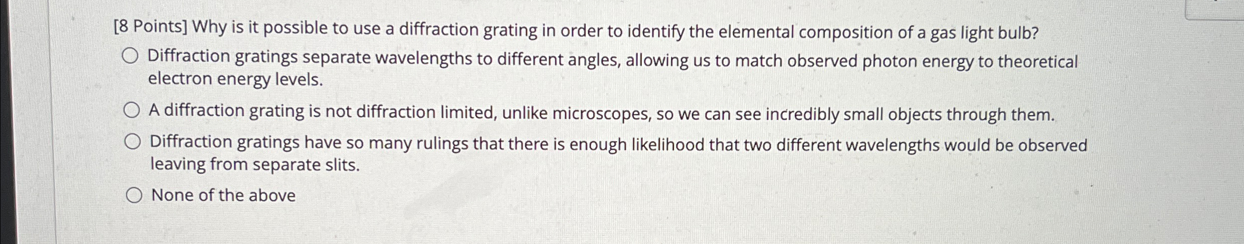 Solved Why is it possible to use a diffraction grating in | Chegg.com