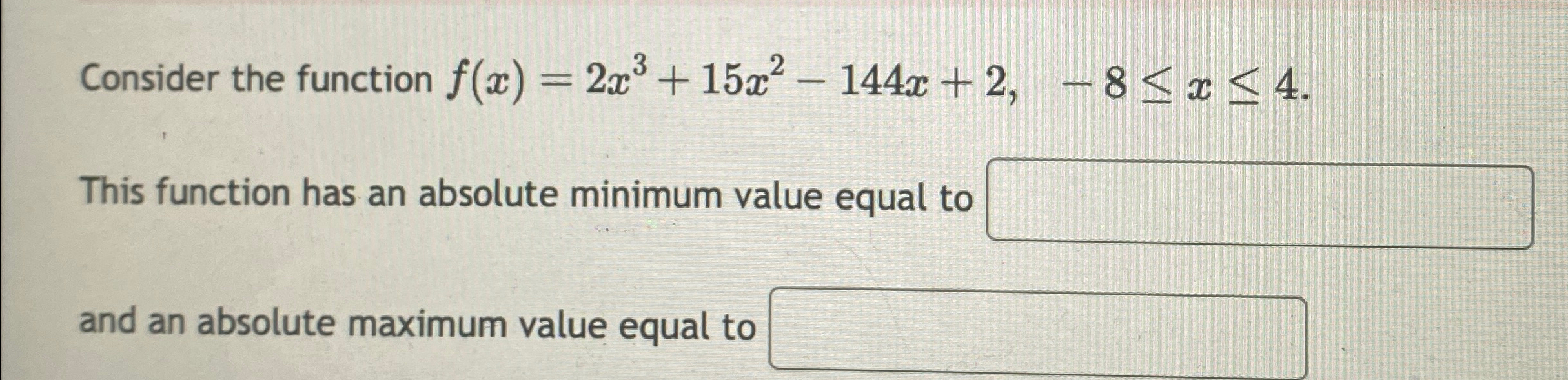 Solved Consider the function | Chegg.com