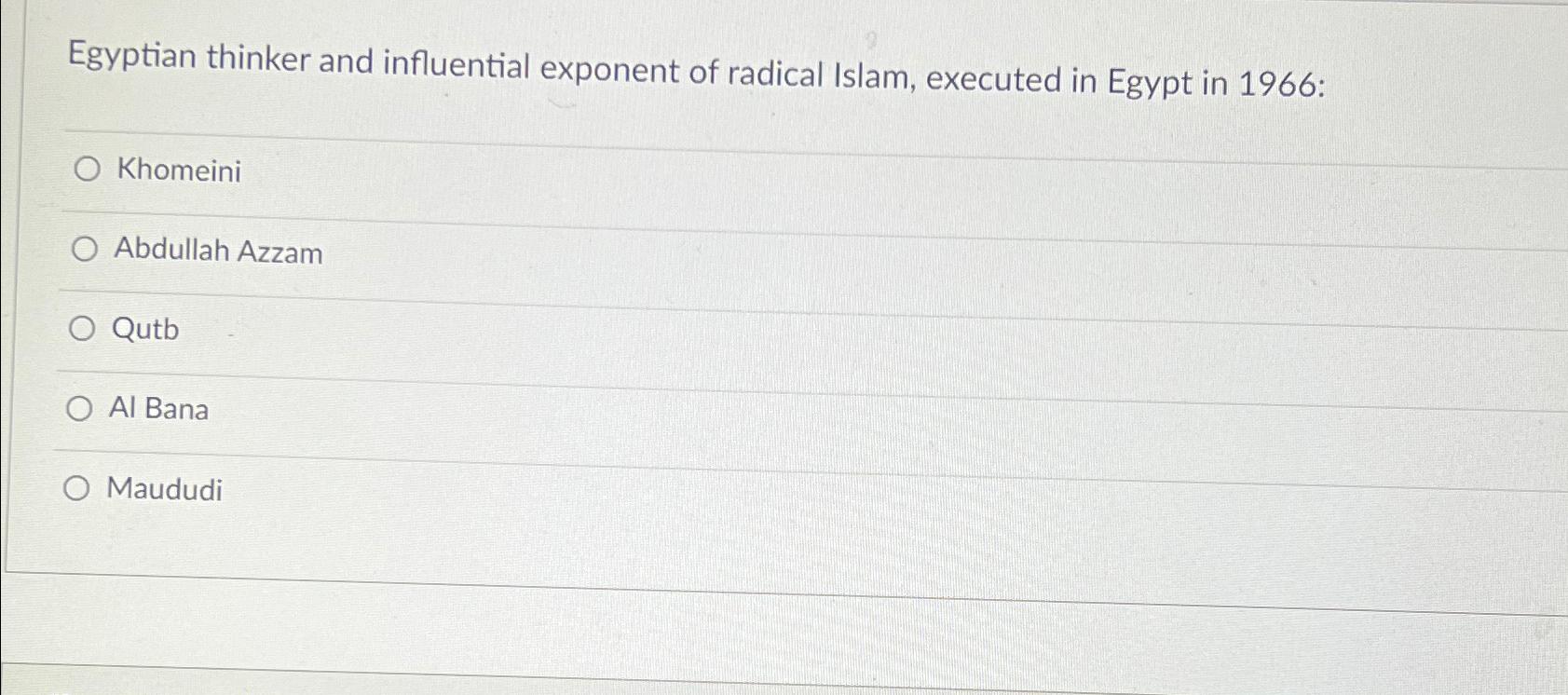 Solved Egyptian thinker and influential exponent of radical | Chegg.com