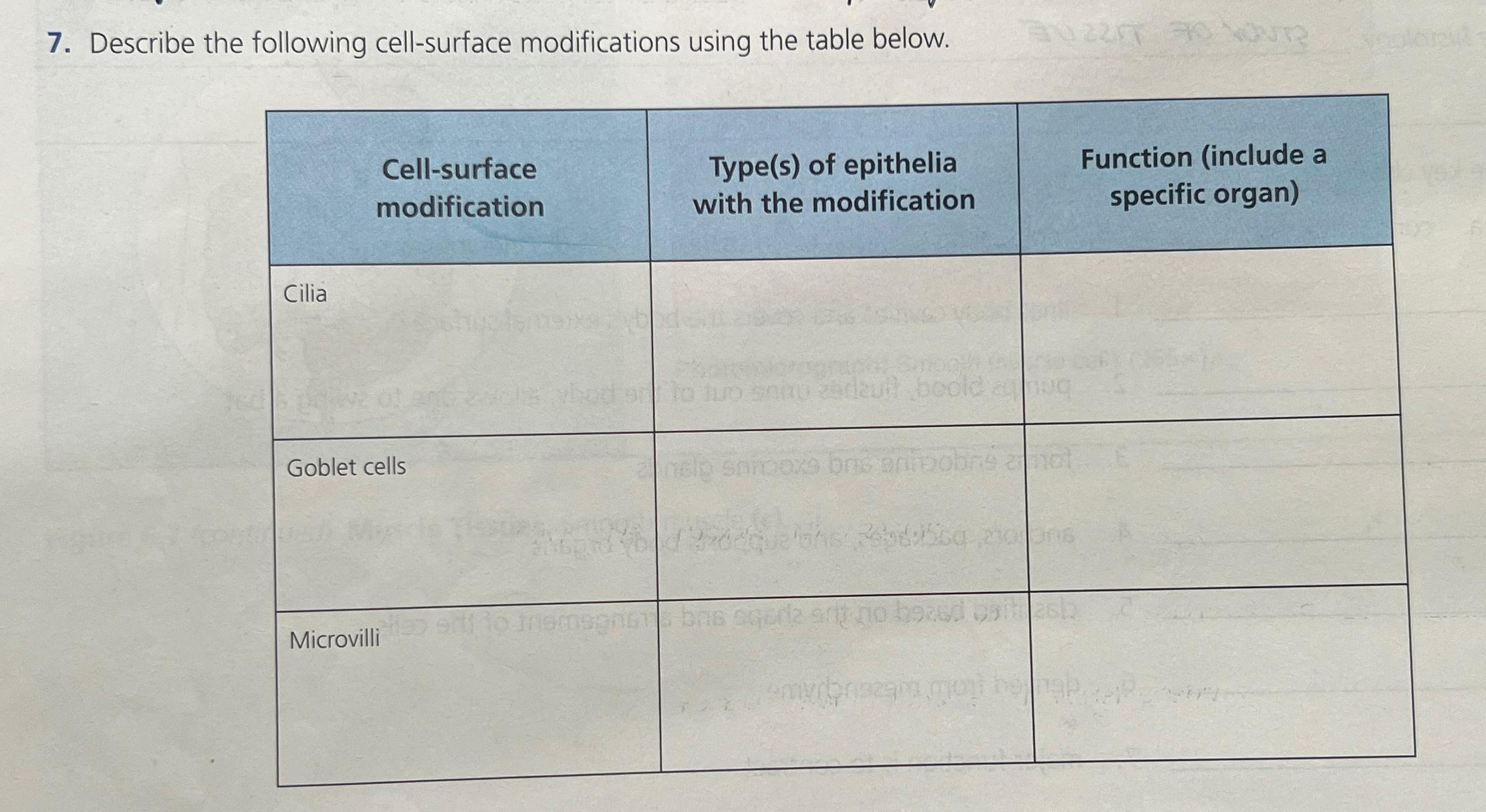 Solved Describe the following cell-surface modifications | Chegg.com