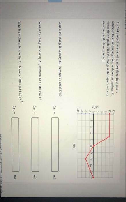 Solved A 6.55 kg object constrained to move along the x-axis | Chegg.com