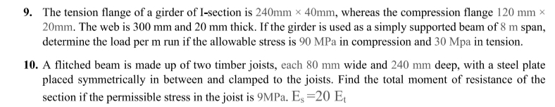 Solved The tension flange of a girder of I-section is | Chegg.com