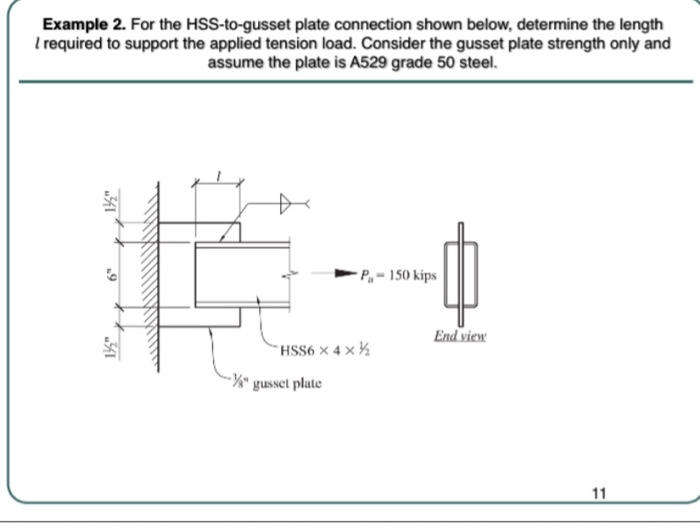 Solved Example 2. For the HSS-to-gusset plate connection | Chegg.com