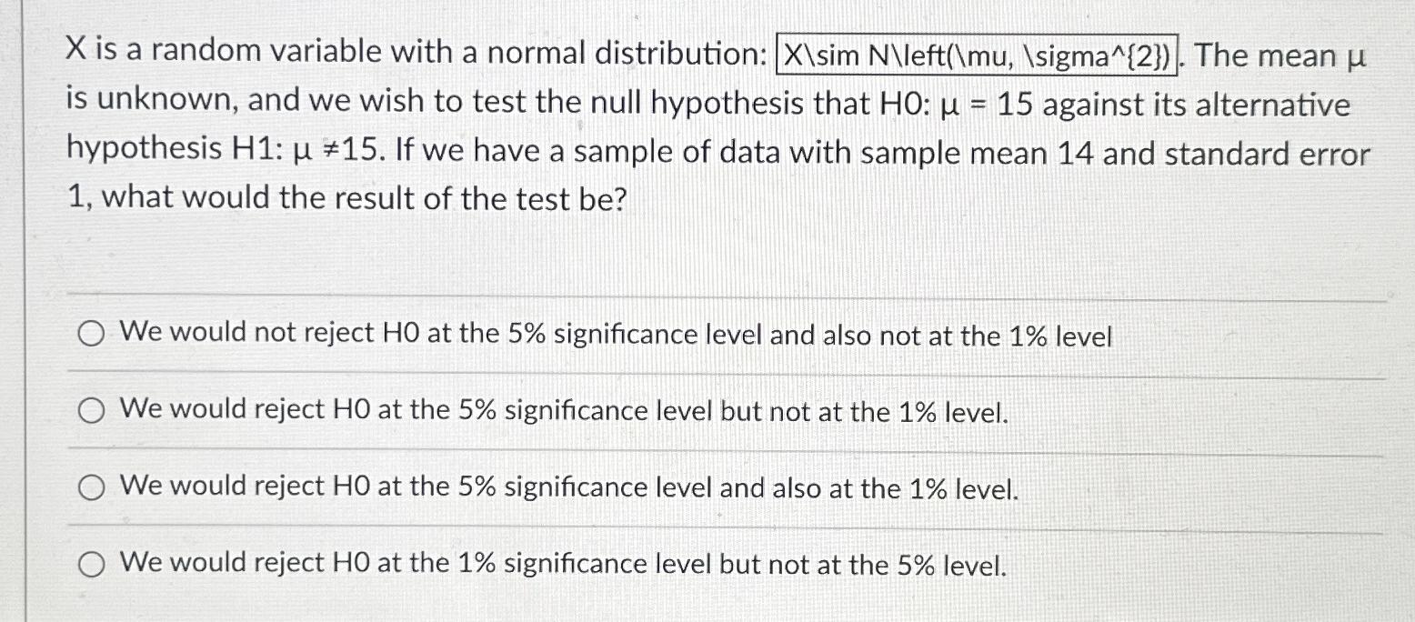 Solved x ﻿is a random variable with a normal distribution: | Chegg.com