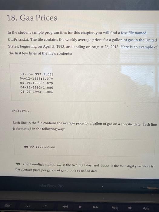 Solved 18. Gas Prices In the student sample program files | Chegg.com