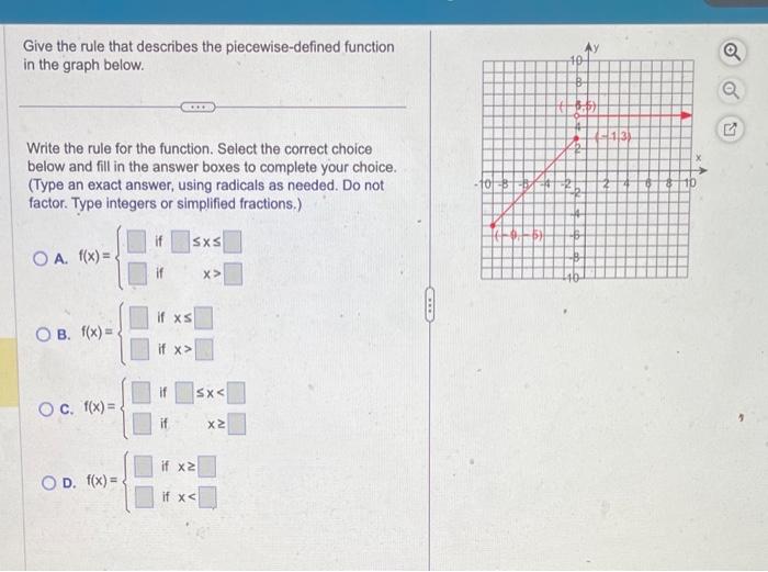 Solved Give the rule that describes the piecewise-defined | Chegg.com