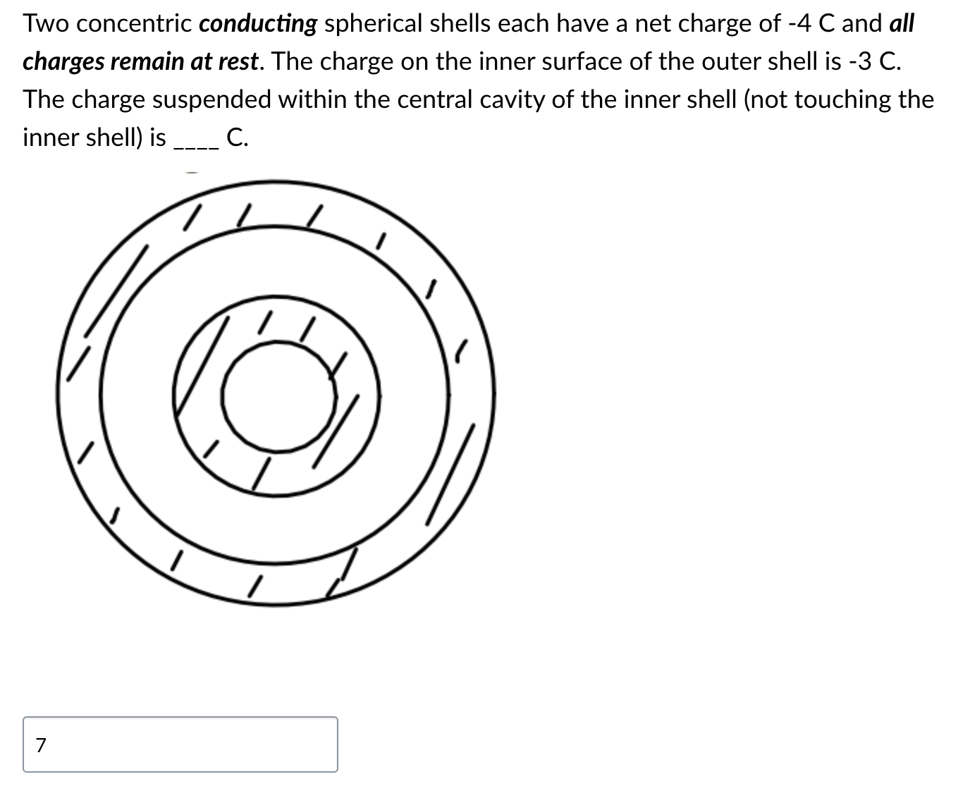 Solved Two concentric conducting spherical shells each have | Chegg.com