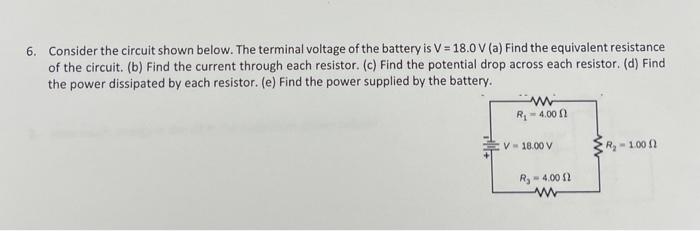 Solved Consider the circuit shown below. The terminal | Chegg.com