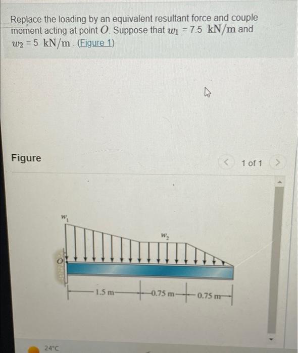 Solved Replace the loading by an equivalent resultant force | Chegg.com