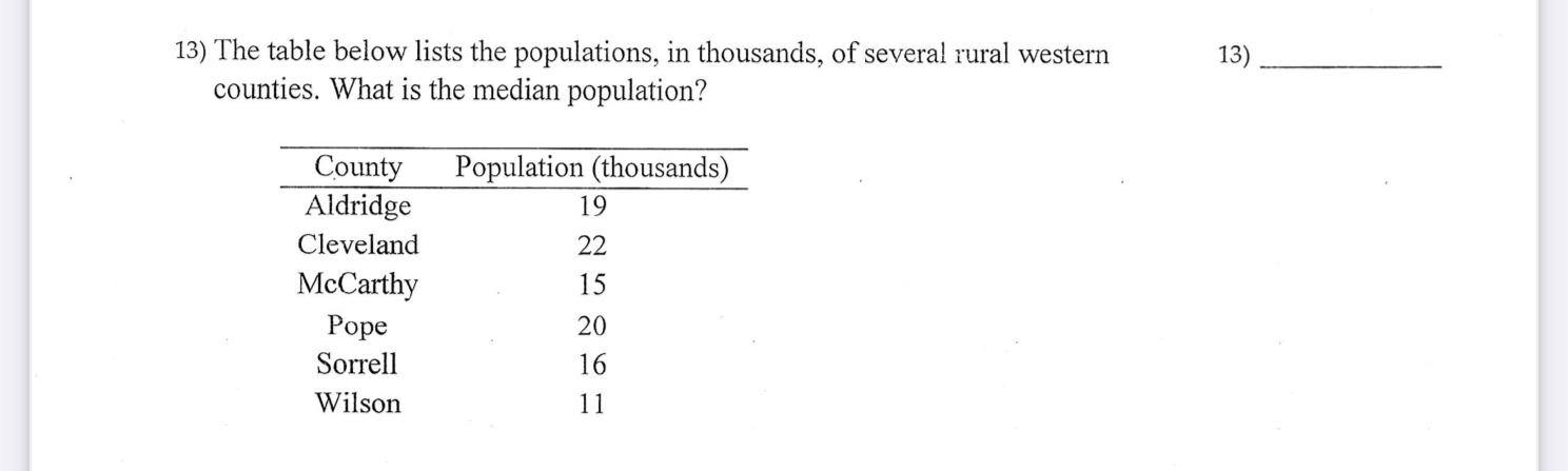 Solved The table below lists the populations, in thousands, | Chegg.com