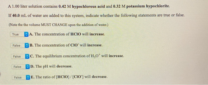 Solved A 1.00 liter solution contains 0.53 moles | Chegg.com