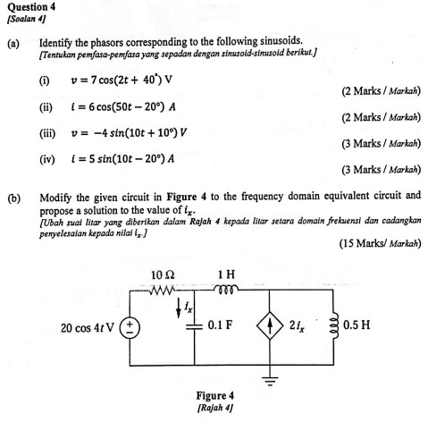 Solved Question 4[Soalan 4](a) ﻿Identify the phasors | Chegg.com