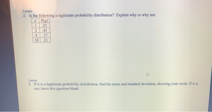 Solved 3. If it is a legitimate probability distribution, | Chegg.com