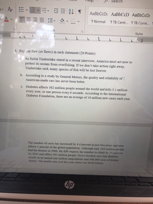 Solved Search Ap AT AaBbCcD AaBbCcD AaBbCcD A 1 Normal 1 TB | Chegg.com