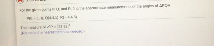 Solved For the given points P, Q, and R, find the | Chegg.com