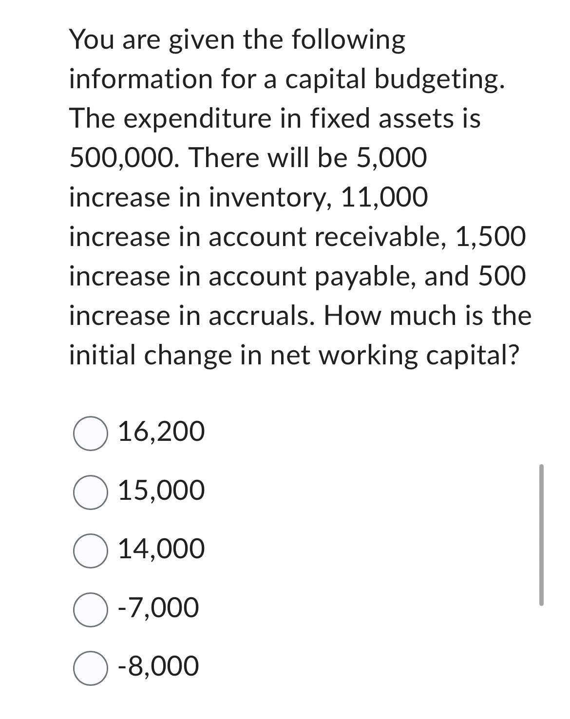 Solved You are given the following information for a capital | Chegg.com