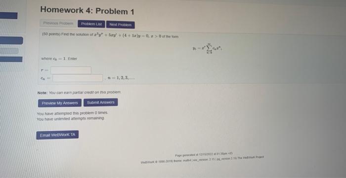 Solved (S0 points) Fardi the solution of | Chegg.com