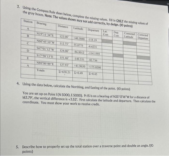 Solved 3. Using the Compass Rule sheet below, complete the | Chegg.com