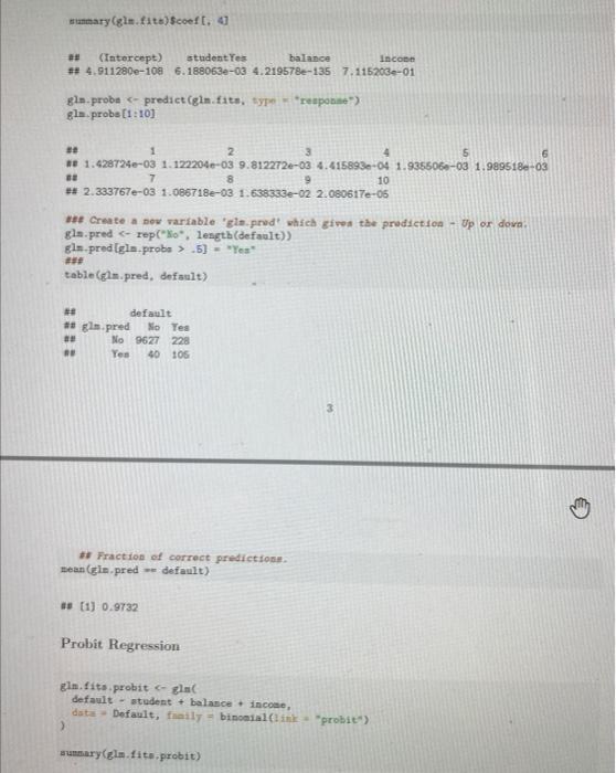 Solved explain the results in detail of the ISLR2 package. i | Chegg.com