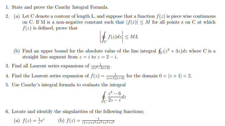 Solved State and prove the Cauchy Integral Formula.(a) ﻿Let | Chegg.com