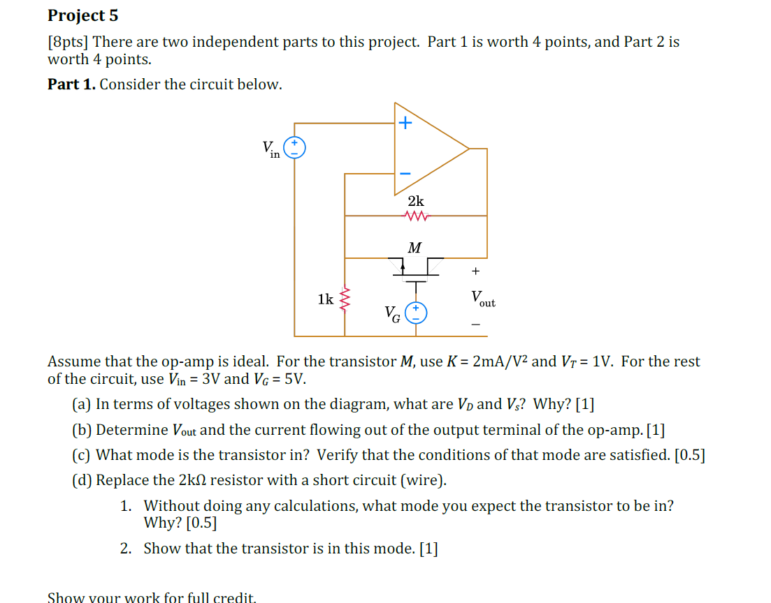 Solved Part 1. ﻿Consider the circuit below.Assume that the | Chegg.com