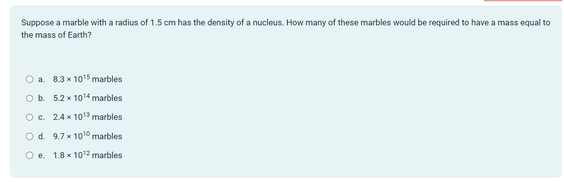 Solved Suppose a marble with a radius of 1.5 ﻿cm has the | Chegg.com