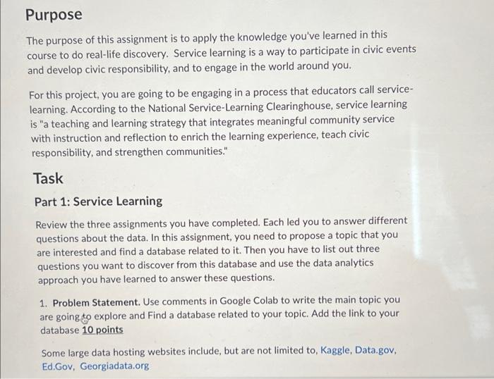 Solved Purpose The purpose of this assignment is to apply | Chegg.com