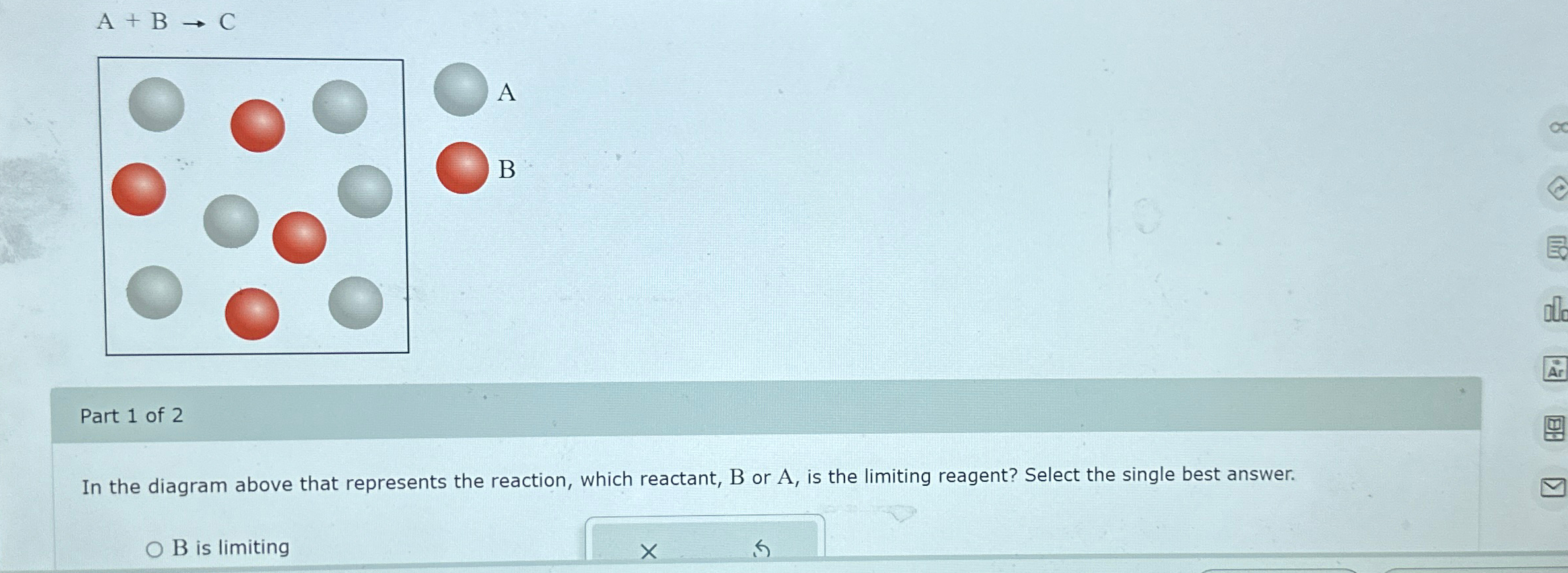 Solved A+B→CABPart 1 ﻿of 2In the diagram above that | Chegg.com