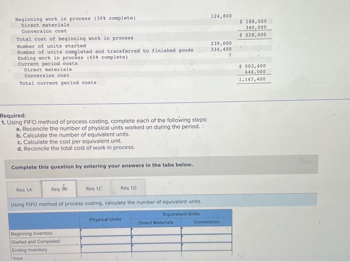 Solved Required: 1. Using FIFO method of process costing, | Chegg.com