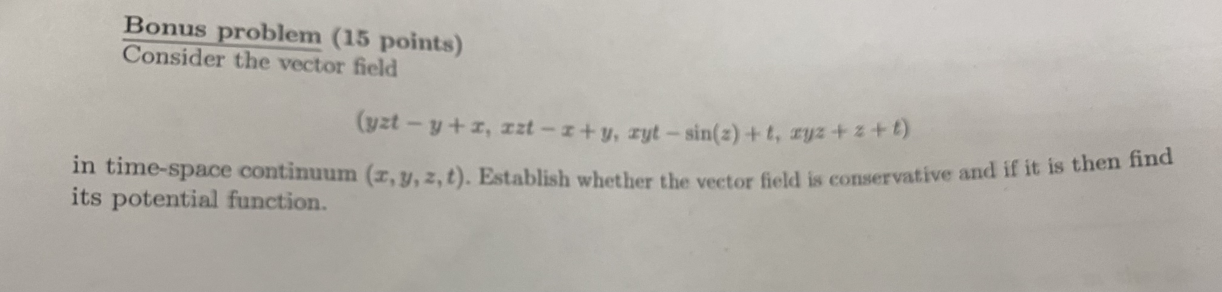 Solved Bonus problem (15 ﻿points)Consider the vector | Chegg.com