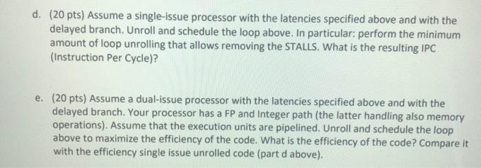 P1) (70 pts) (Loop Unrolling and Scheduling] Consider | Chegg.com