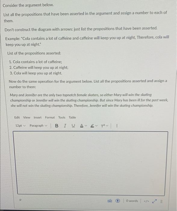 Consider the argument below. List all the | Chegg.com