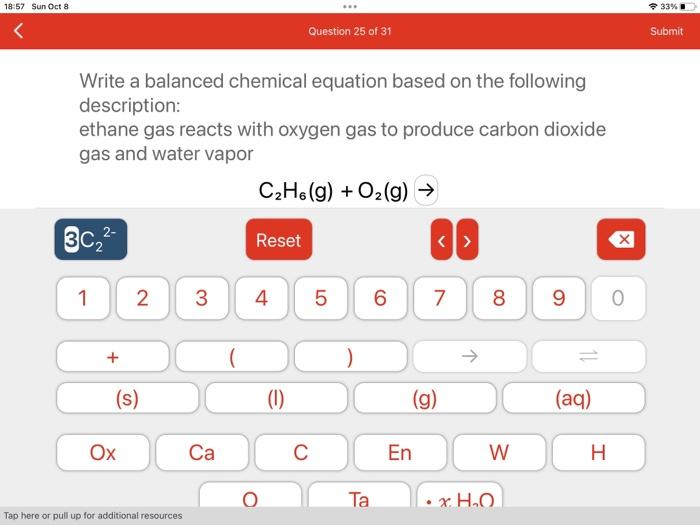 Solved Write a balanced chemical equation based on the | Chegg.com