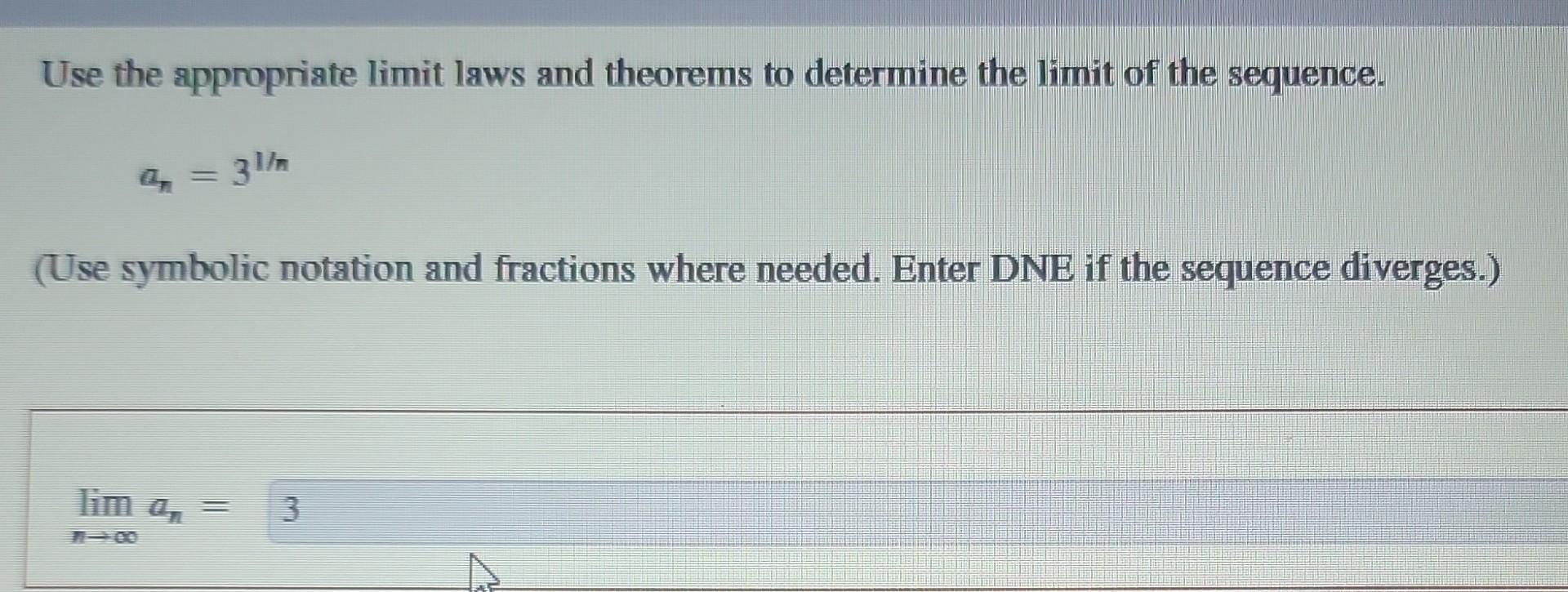 Solved Use the appropriate limit laws and theorems to | Chegg.com
