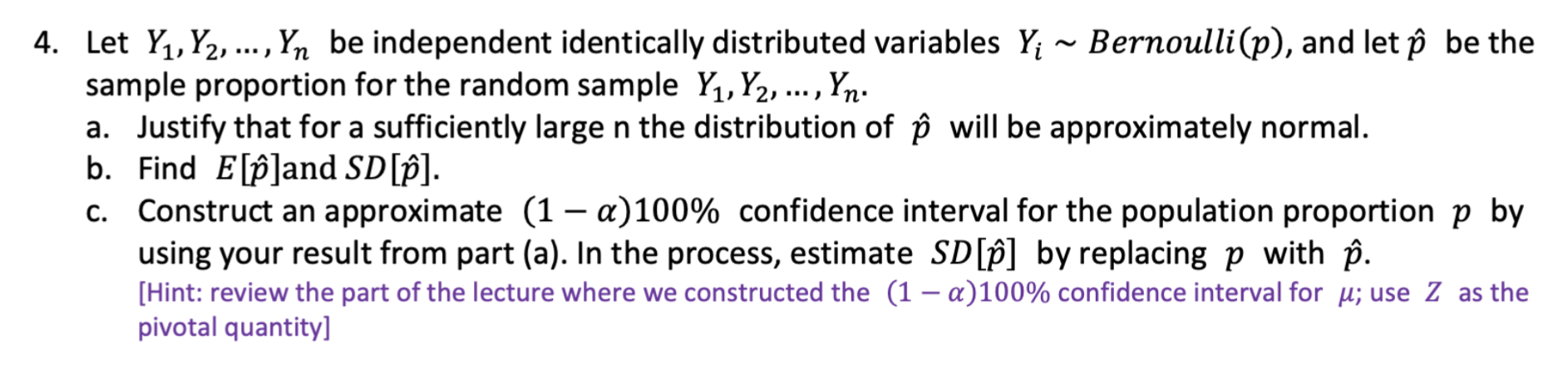 Solved Let Y1,Y2,dots,Yn be ﻿independent identically | Chegg.com