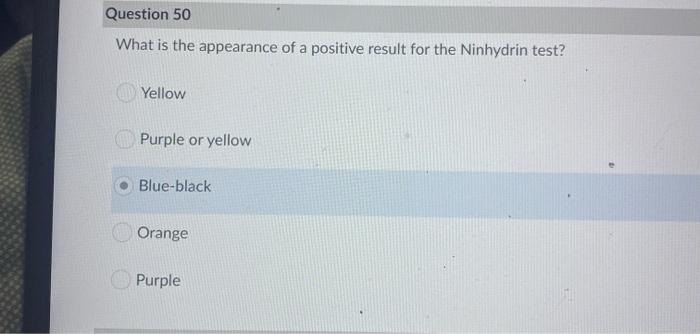Solved Question 50 What is the appearance of a positive | Chegg.com